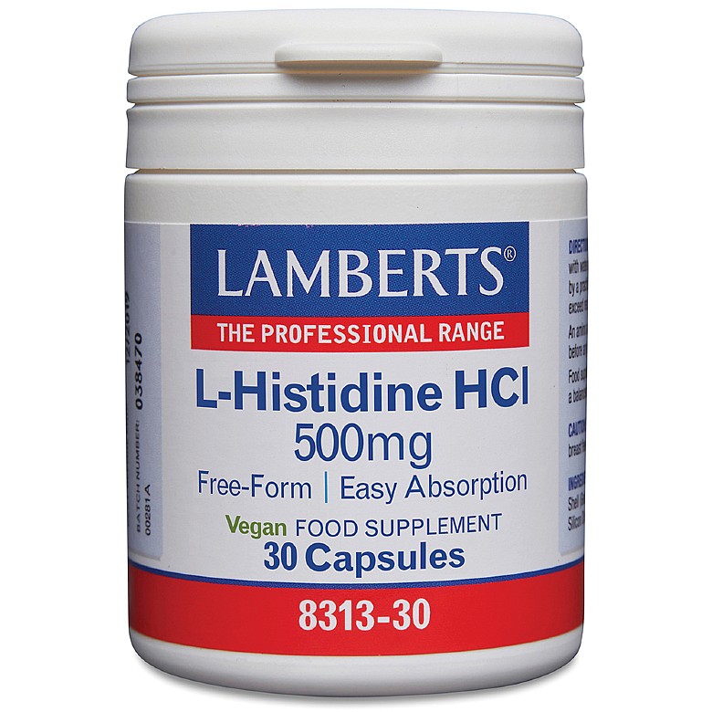 L-Histidine HCl 500mg | Single Amino Acids | Lamberts Healthcare