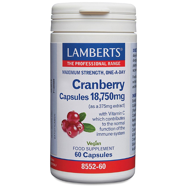 Cranberry Capsules 18,750mg | Cranberry | Lamberts Healthcare
